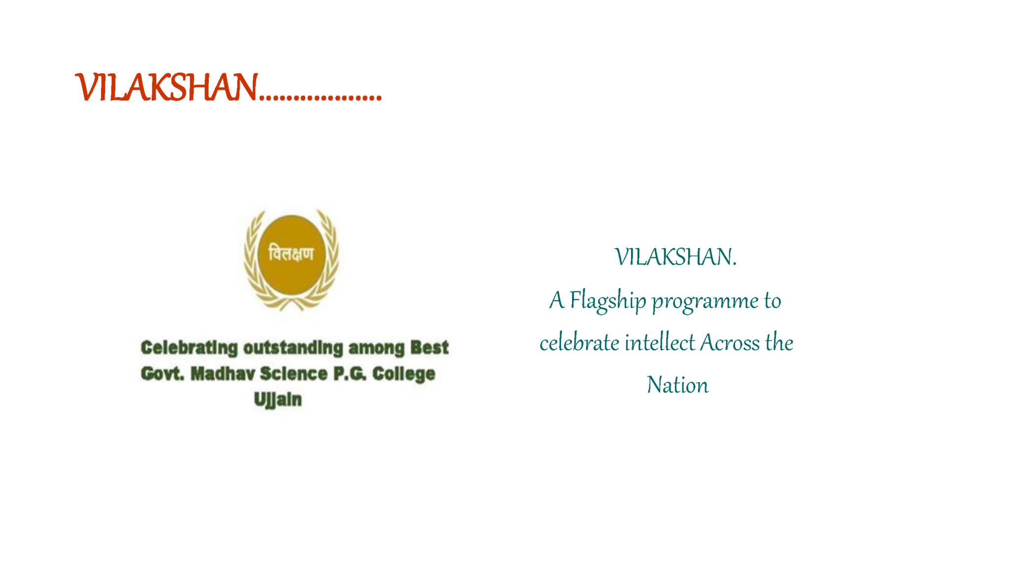 Flagship Programme – Govt. Madhav Science College Ujjain